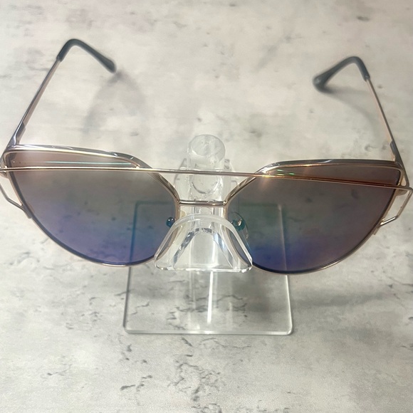 Accessories Nwot Wire Cat Eye Blue Lens Sunglasses Poshmark